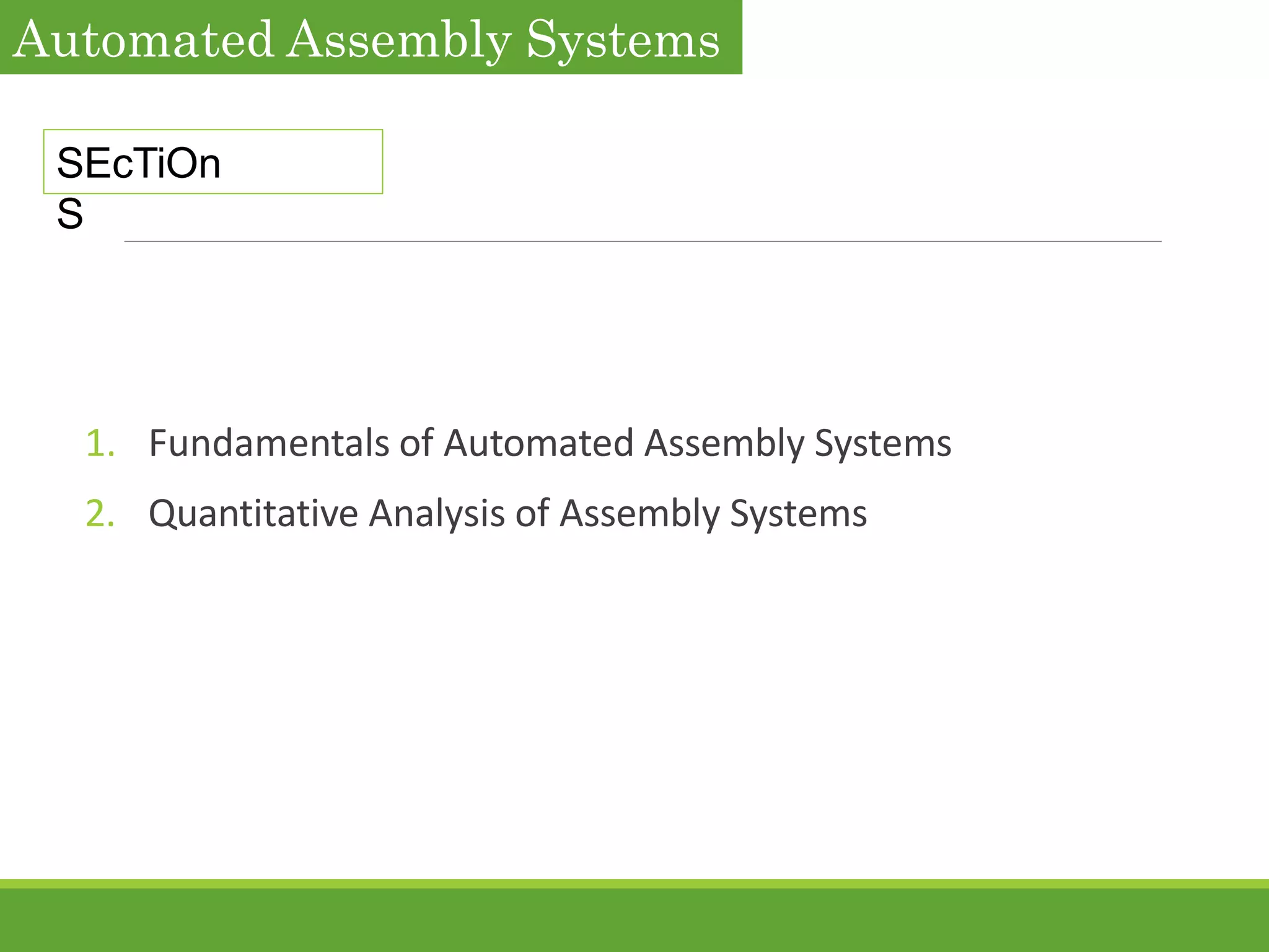 Automated assembly systems | PPTX