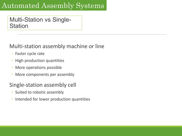 Automated assembly systems | PPTX | Manufacturing Industry | Industries