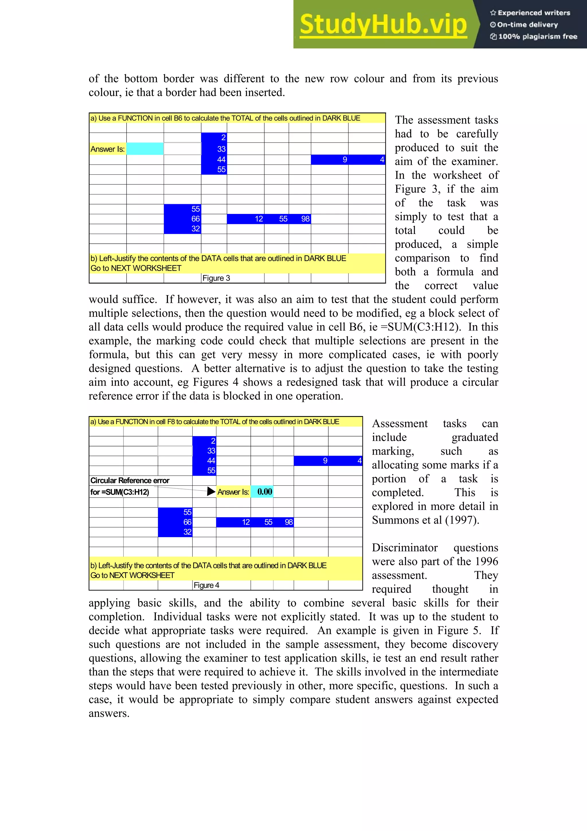 Automated Assessment And Marking Of Spreadsheet Concepts | PDF | Educational Assessment | Education