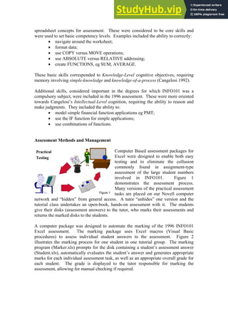 Automated Assessment And Marking Of Spreadsheet Concepts | PDF | Educational Assessment | Education