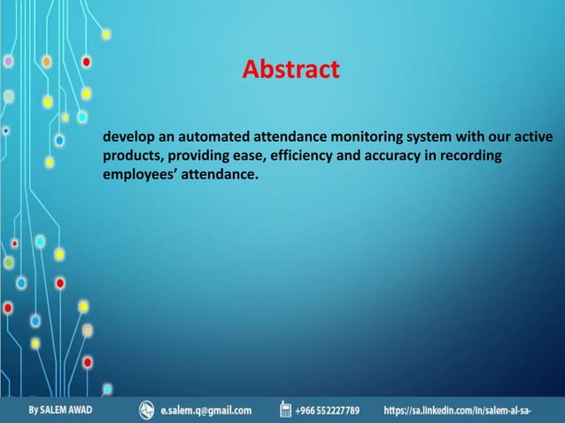 Automated attendance monitoring system | PPTX | Technology & Computing