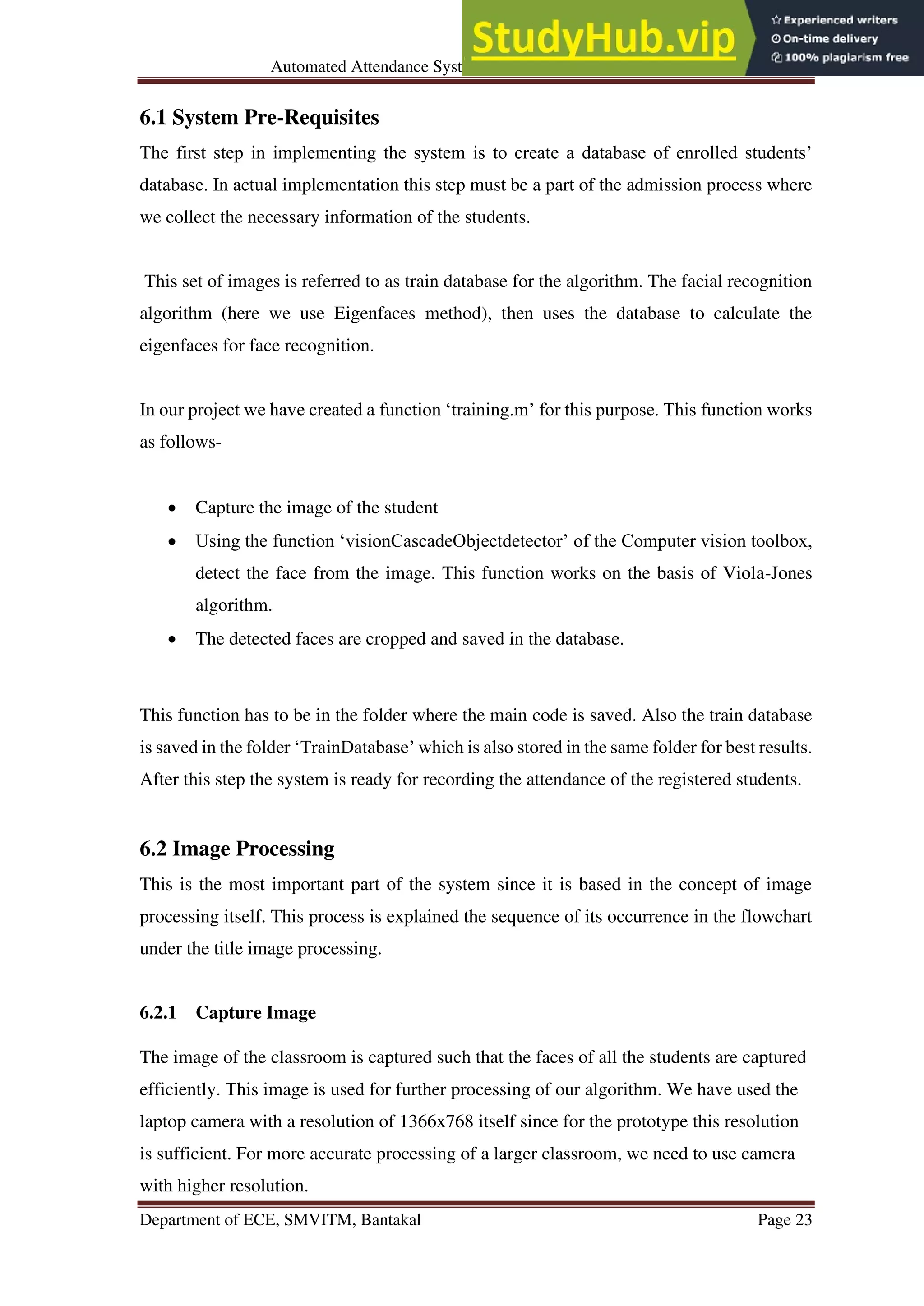 Automated Attendance System Based On Facial Recognition Pdf