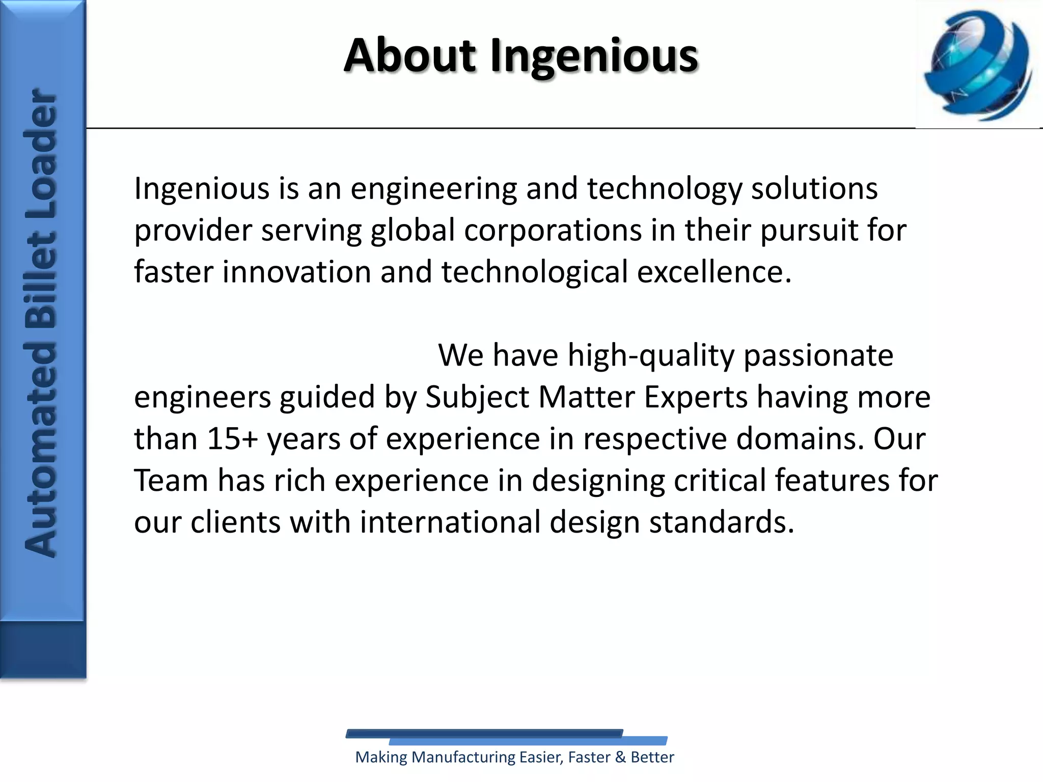 Automated billet loader - ingenious | PPTX