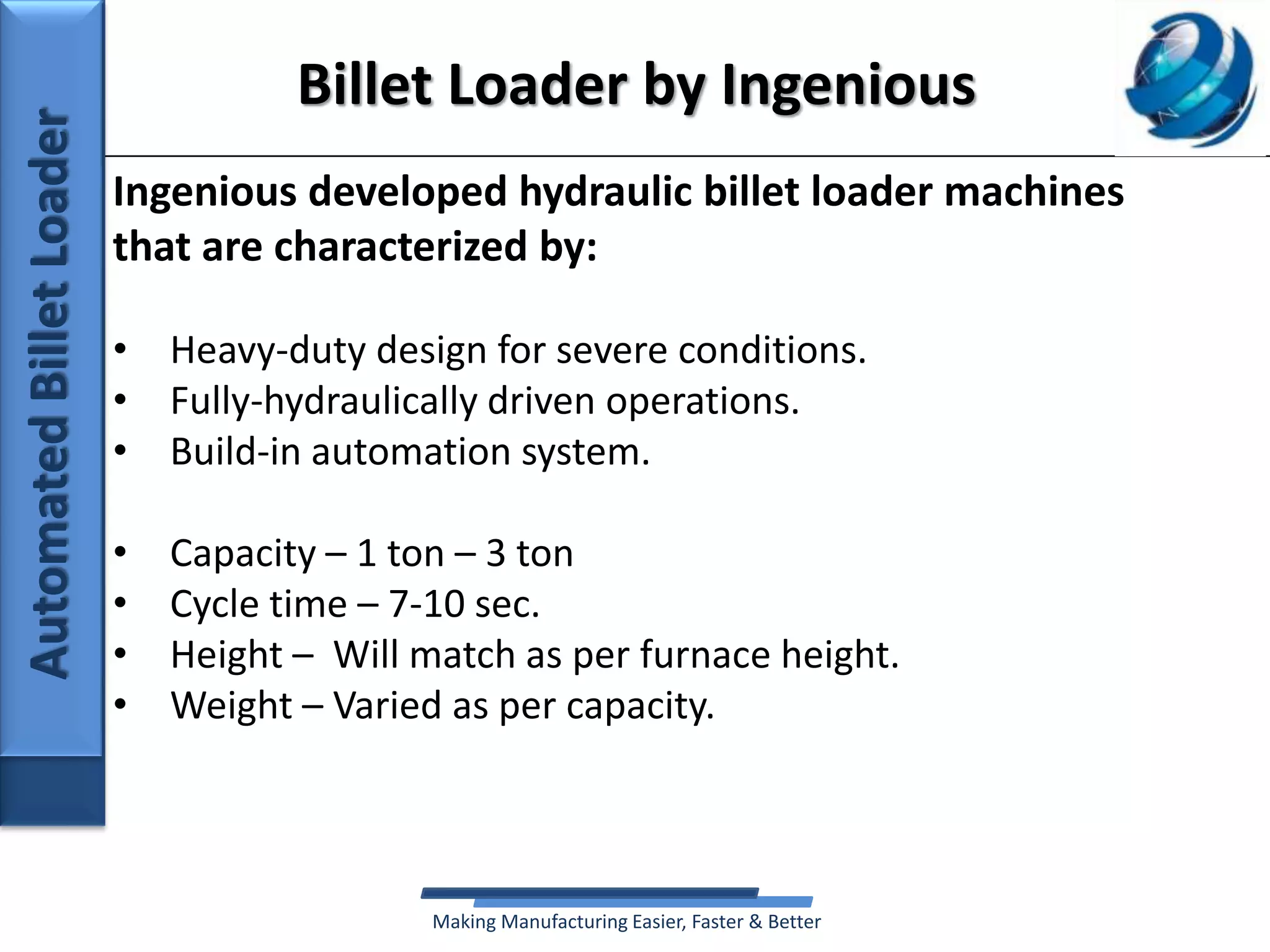 Automated billet loader - ingenious | PPTX