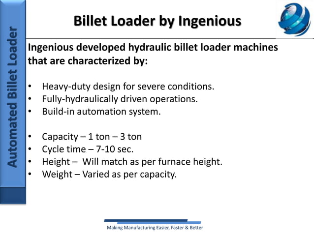 Automated billet loader - ingenious | PPT