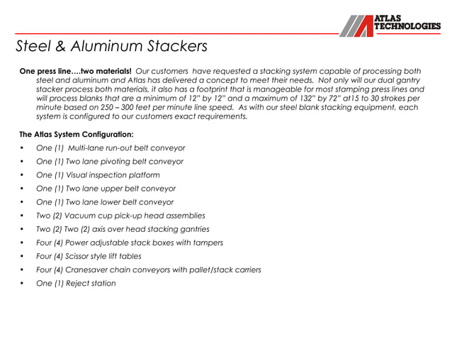 Automated blank stacking | PPT