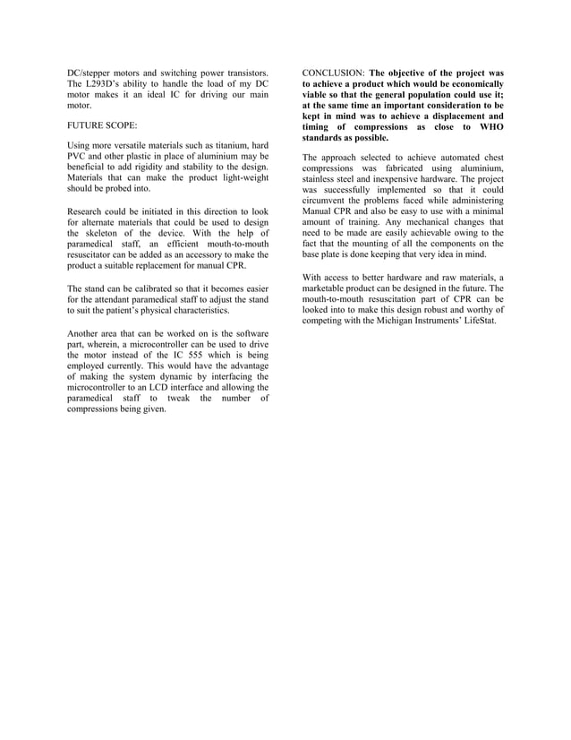 Designing An Automated Cardiopulmonary Resuscitation Device