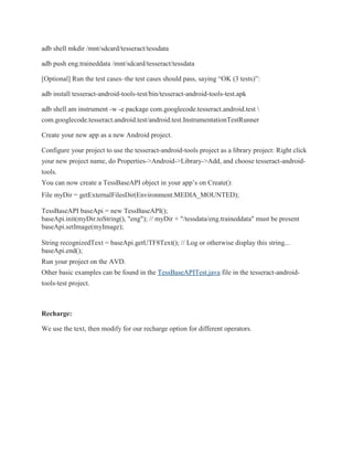 Automated card recharge android application | DOCX