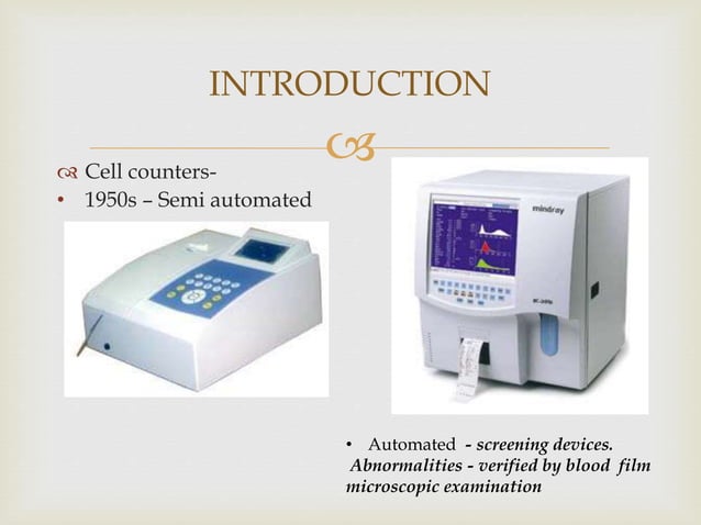 Automated cell counters | PPTX | Blood Disorders | Diseases and Conditions