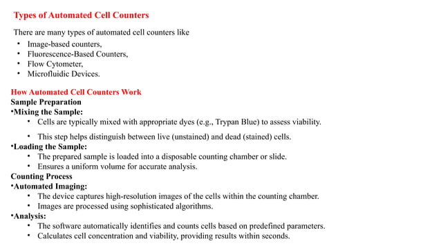 Automated Cell Counting for cell counting | PPTX