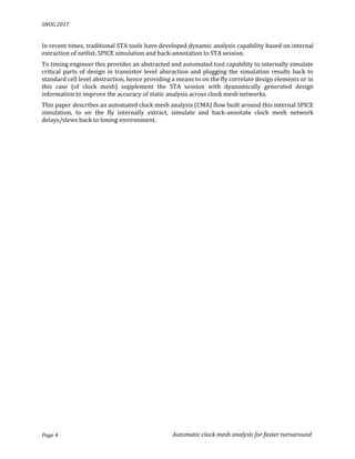 Automated clock mesh analysis for faster turnaround | PDF