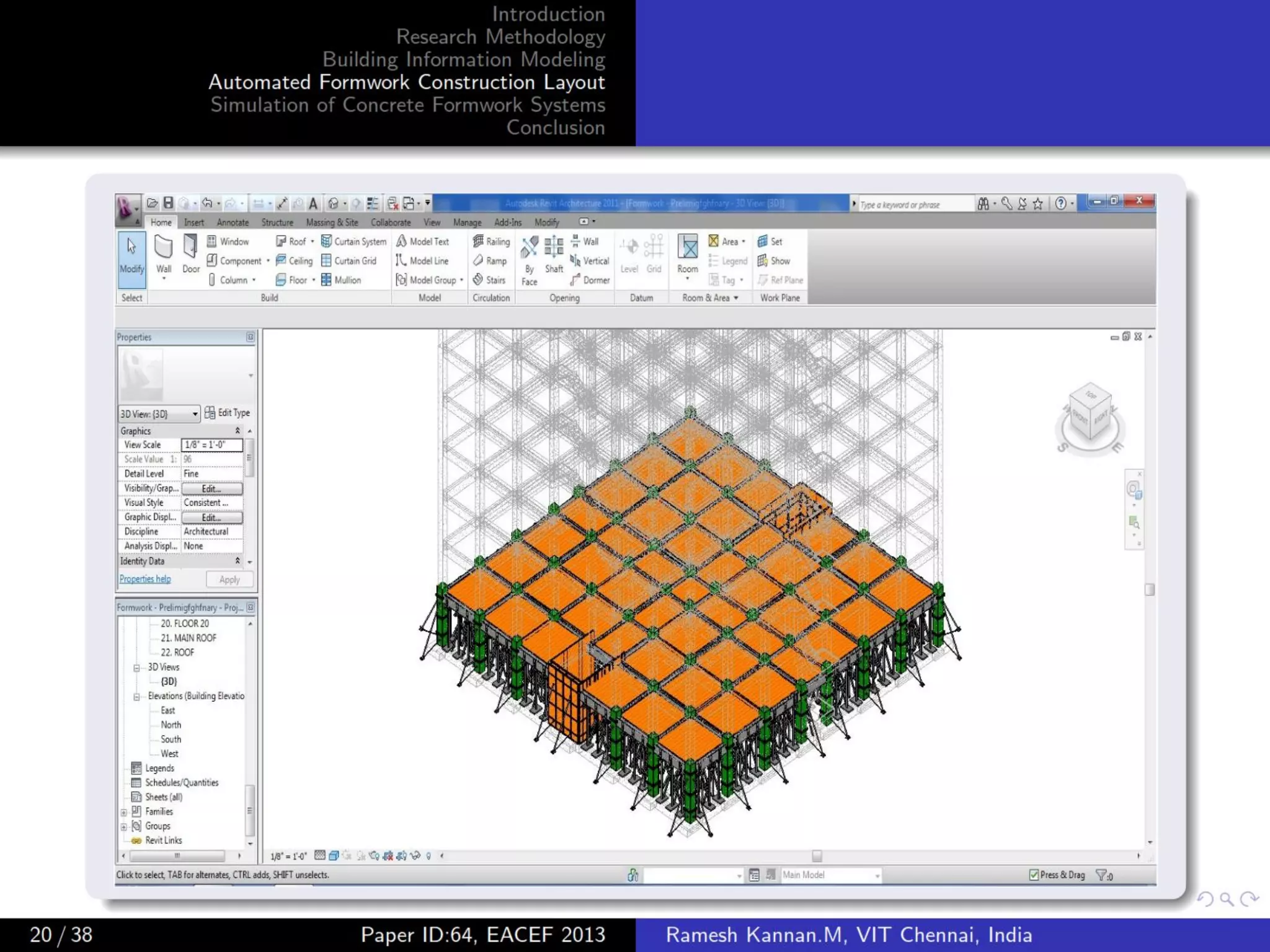 Automated Construction Layout And Simulation Of Concrete Formwork System Using Bim Ppt