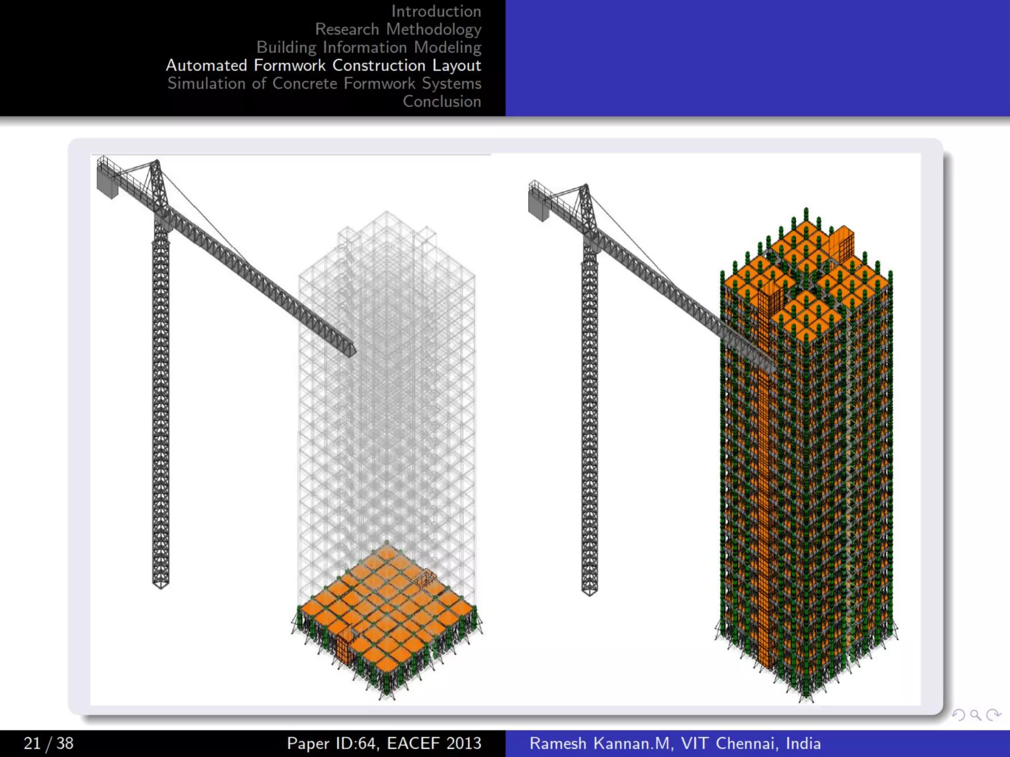 Automated construction layout and simulation of concrete formwork ...