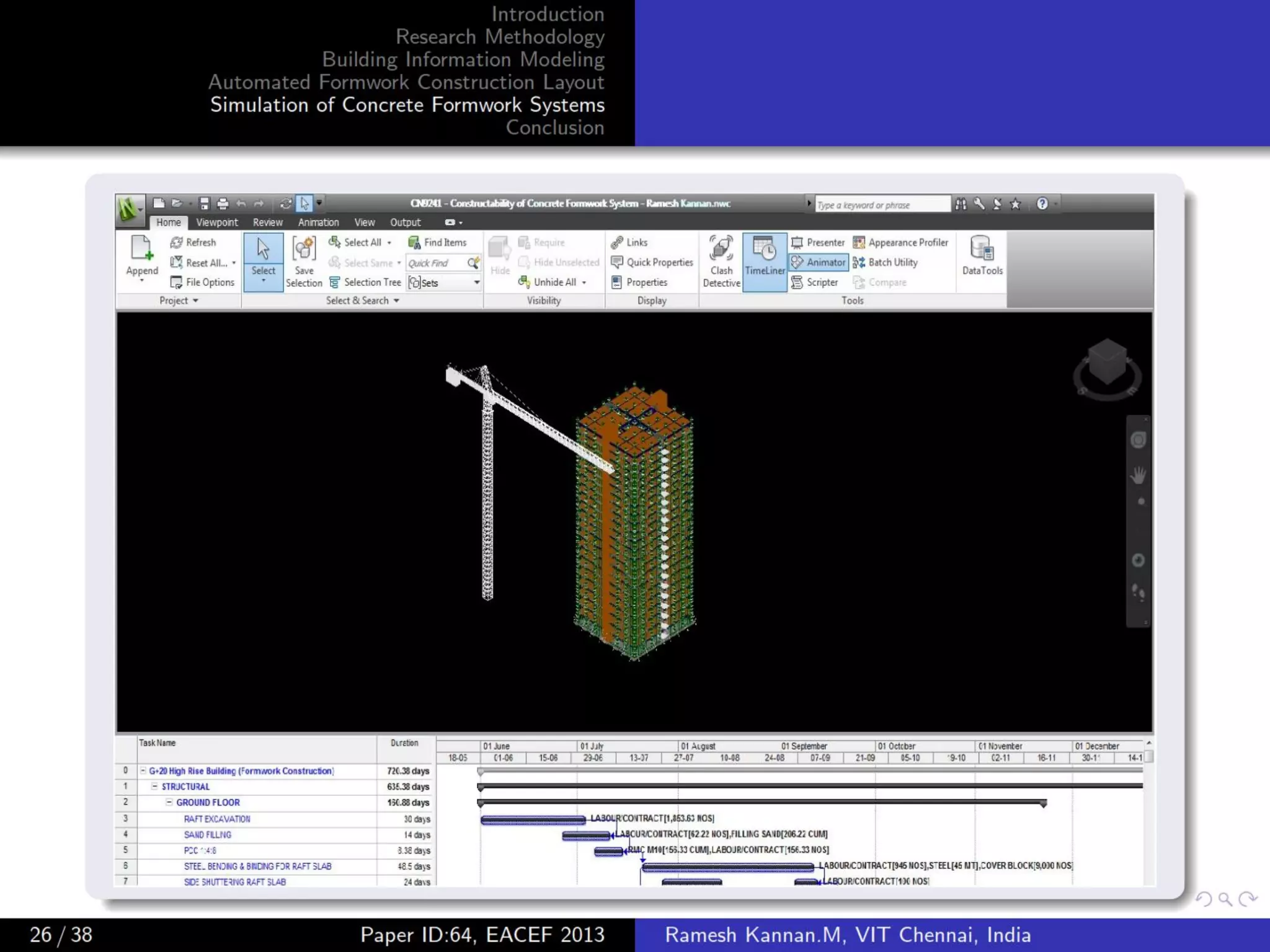 Automated Construction Layout And Simulation Of Concrete Formwork System Using Bim Ppt