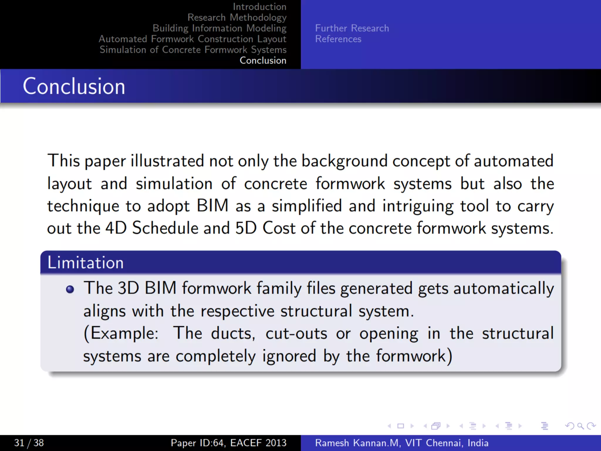 Automated Construction Layout And Simulation Of Concrete Formwork System Using Bim Ppt