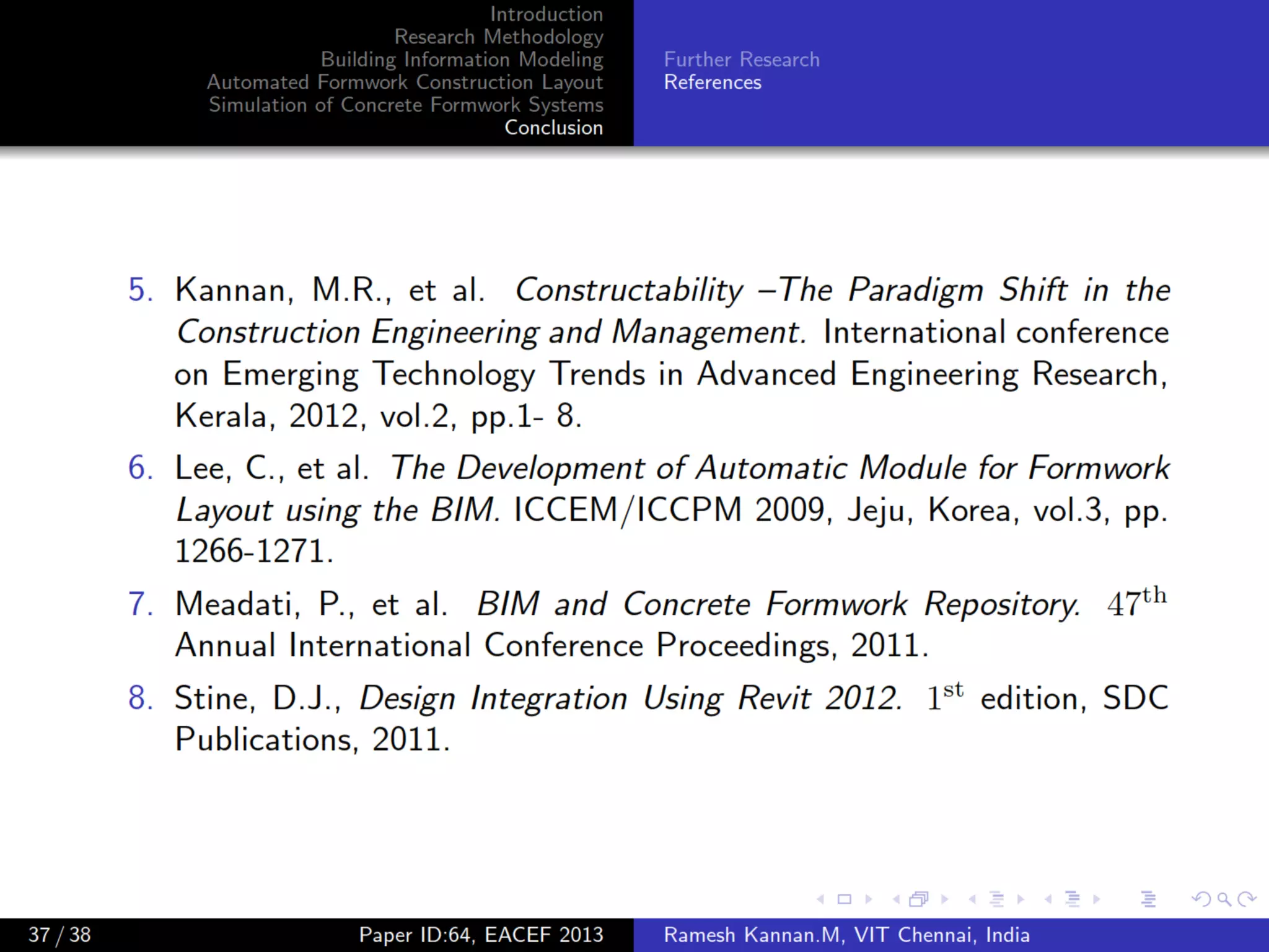 Automated Construction Layout And Simulation Of Concrete Formwork System Using Bim Ppt