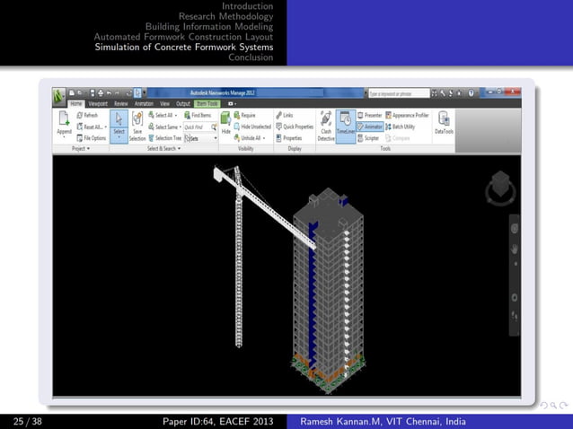 Automated construction layout and simulation of concrete formwork ...