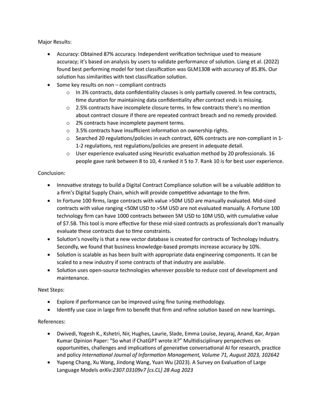 Automated Contract Compliance Using Rag Based Llm Solution Abstract Pdf Computing