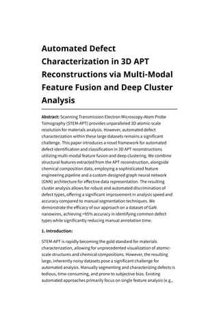 Automated Defect Characterization in 3D APT Reconstructions via Multi ...