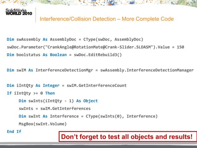 Automated Design Validation The Solid Works Api | PPT