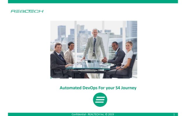 REALTECH Webinar - Automated DevOps and the S4 journey | PPT