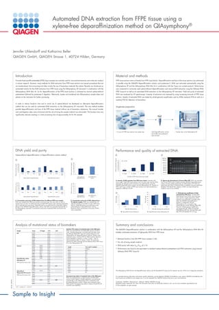 Automated DNA extraction from FFPE tissue using a xylene free ...