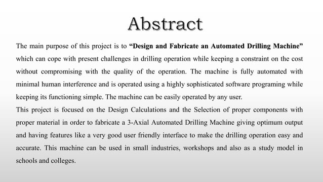Automated drilling machine | PPT