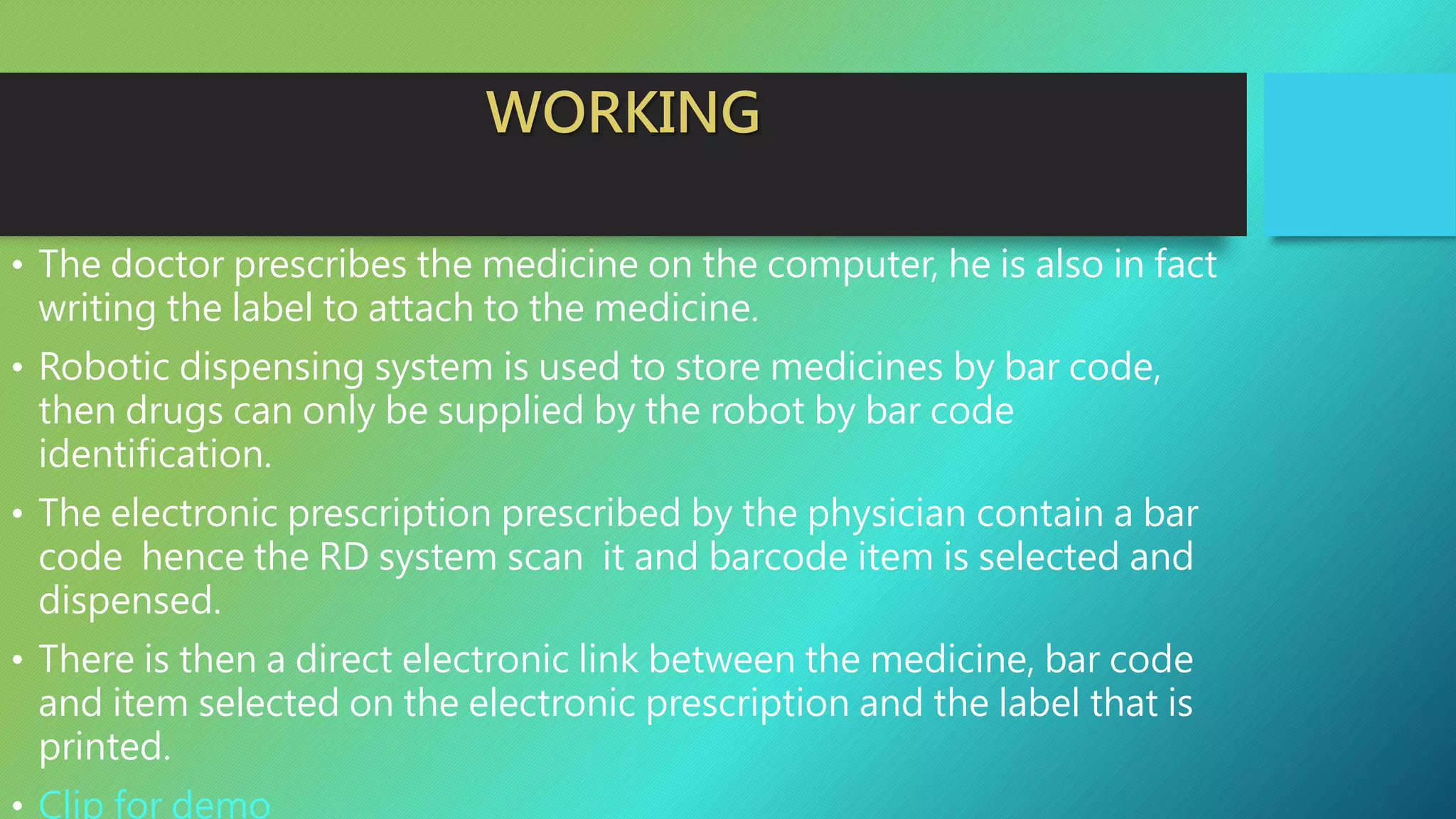 Automated drug despensing | PPTX