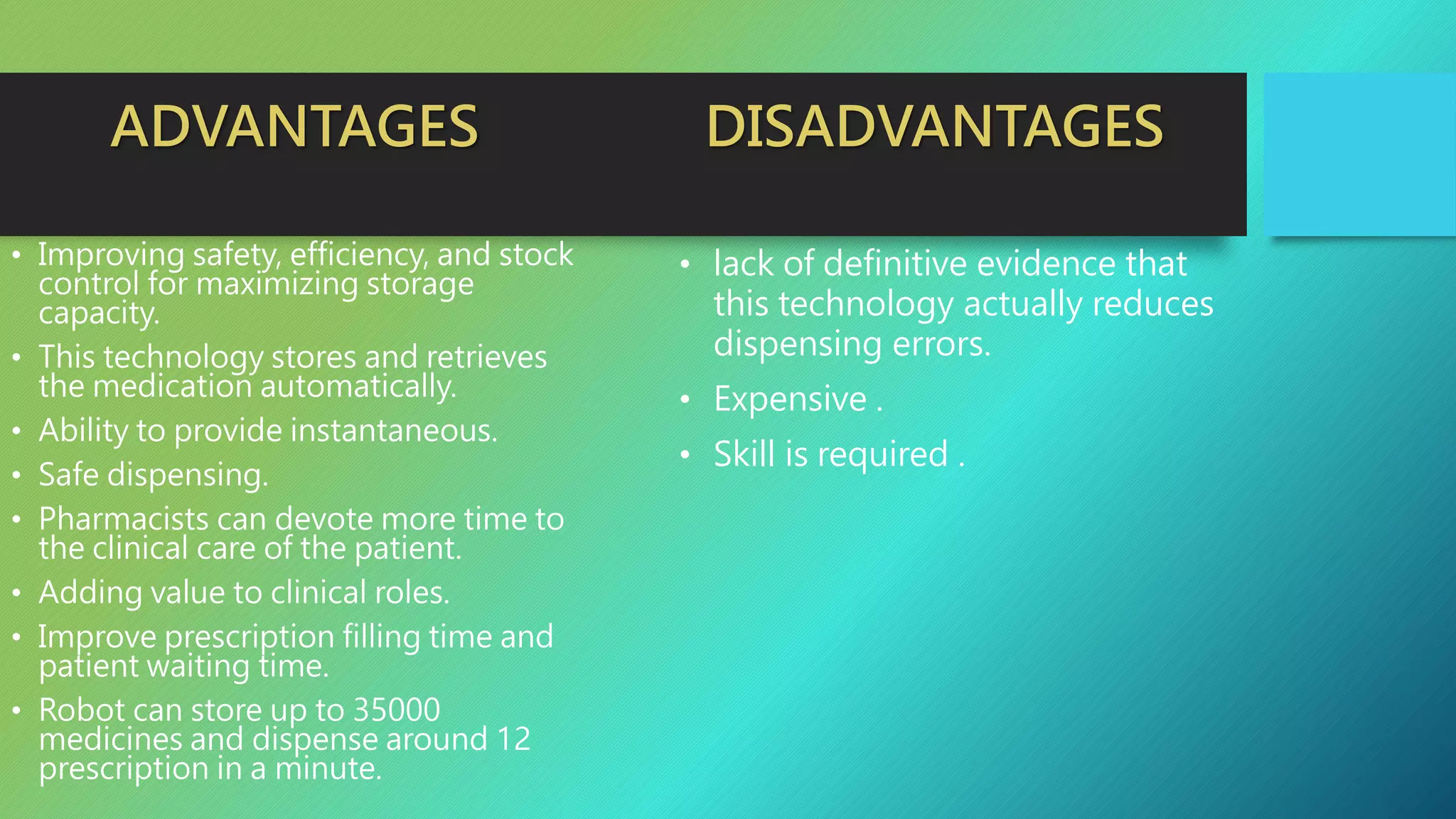 Automated drug despensing | PPTX