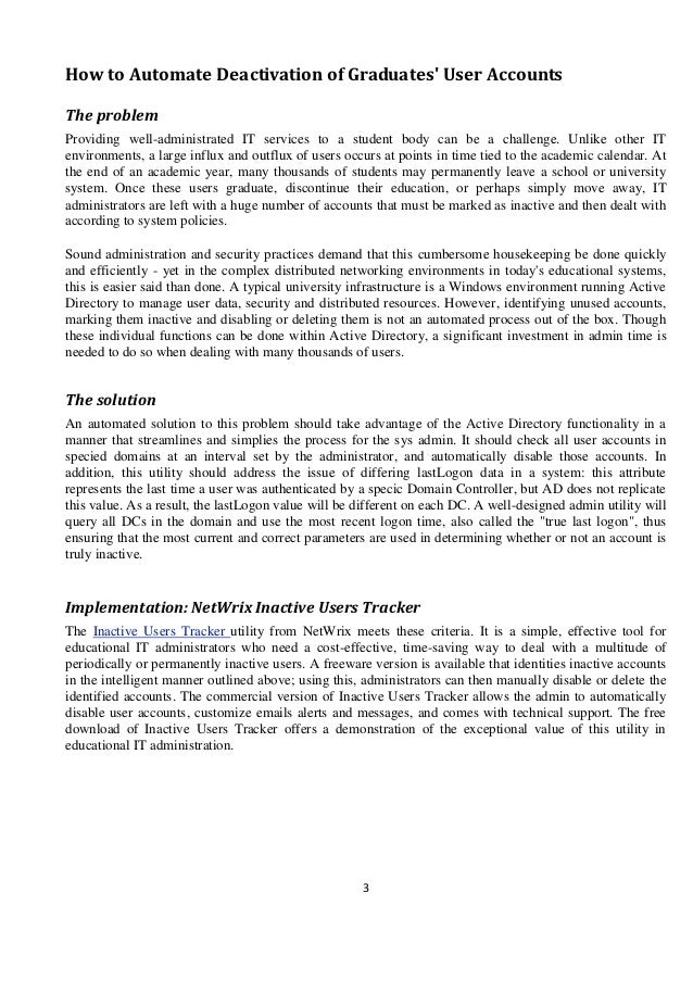 Automate Deactivation of Graduates' User Accounts