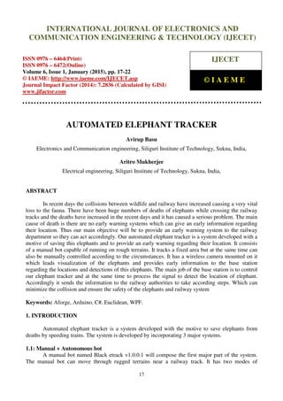 Automated elephant tracker | PDF | Rail Travel | Travel Type
