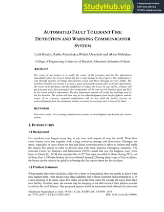 AUTOMATED FAULT TOLERANT FIRE DETECTION AND WARNING COMMUNICATOR SYSTEM | PDF