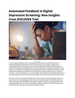 Automated Feedback in Digital Depression Screening: DISCOVER Trial ...
