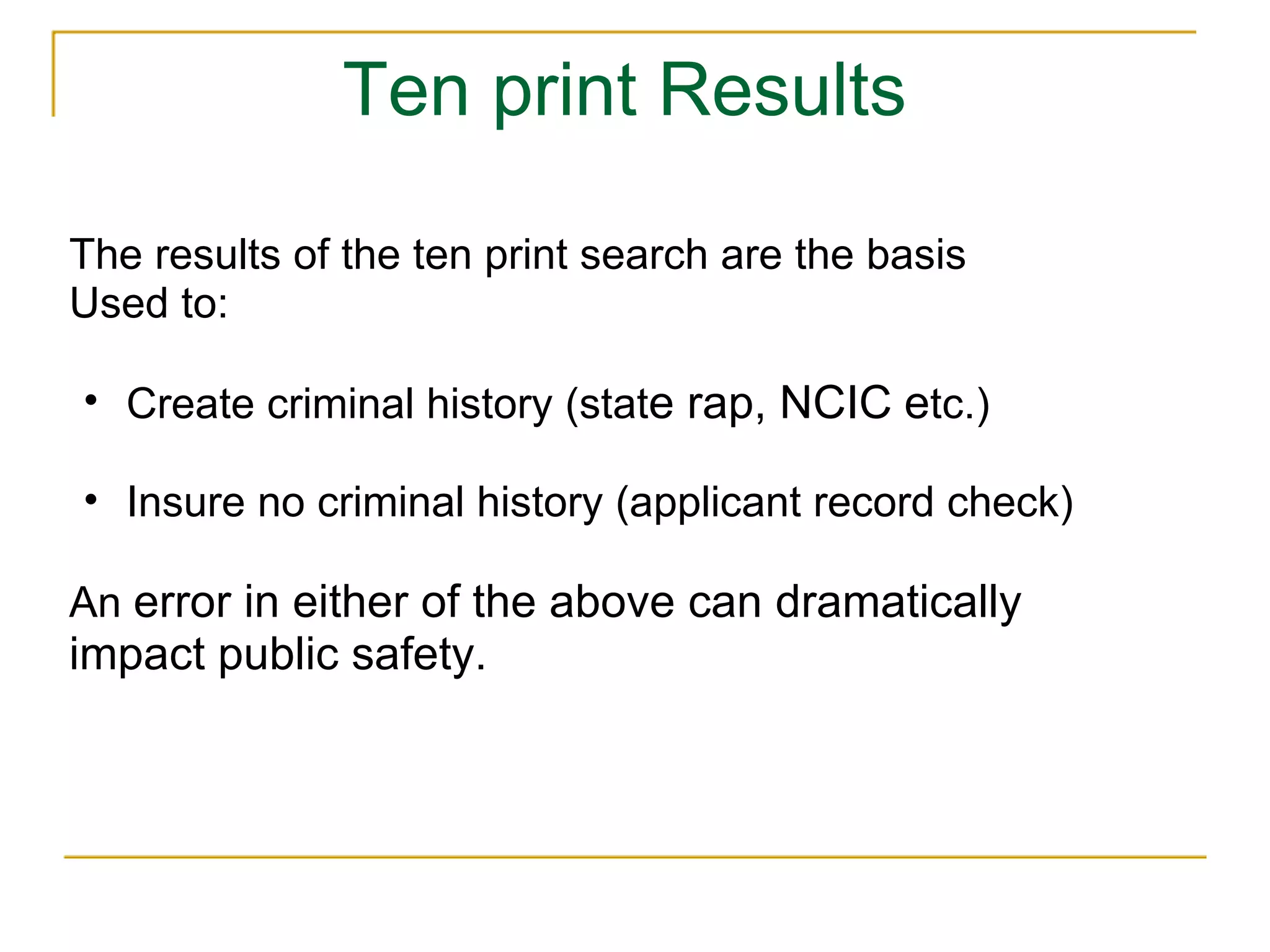 Automated Fingerprint Identification Systems Ppt Technology And Computing