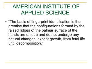 Automated Fingerprint Identification Systems | PPT