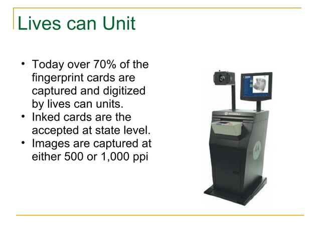 Automated Fingerprint Identification Systems