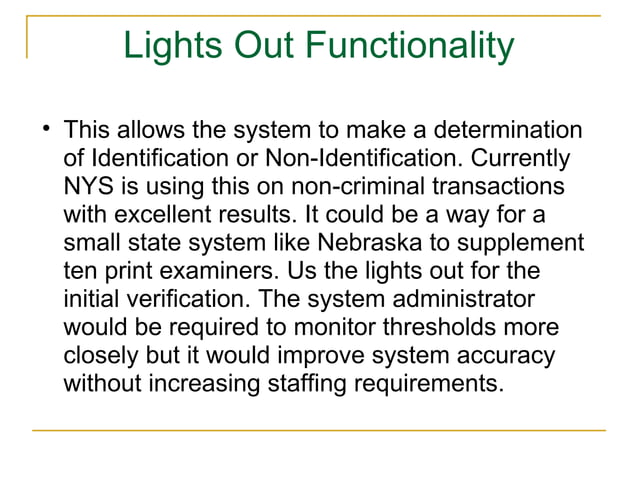 Automated Fingerprint Identification Systems