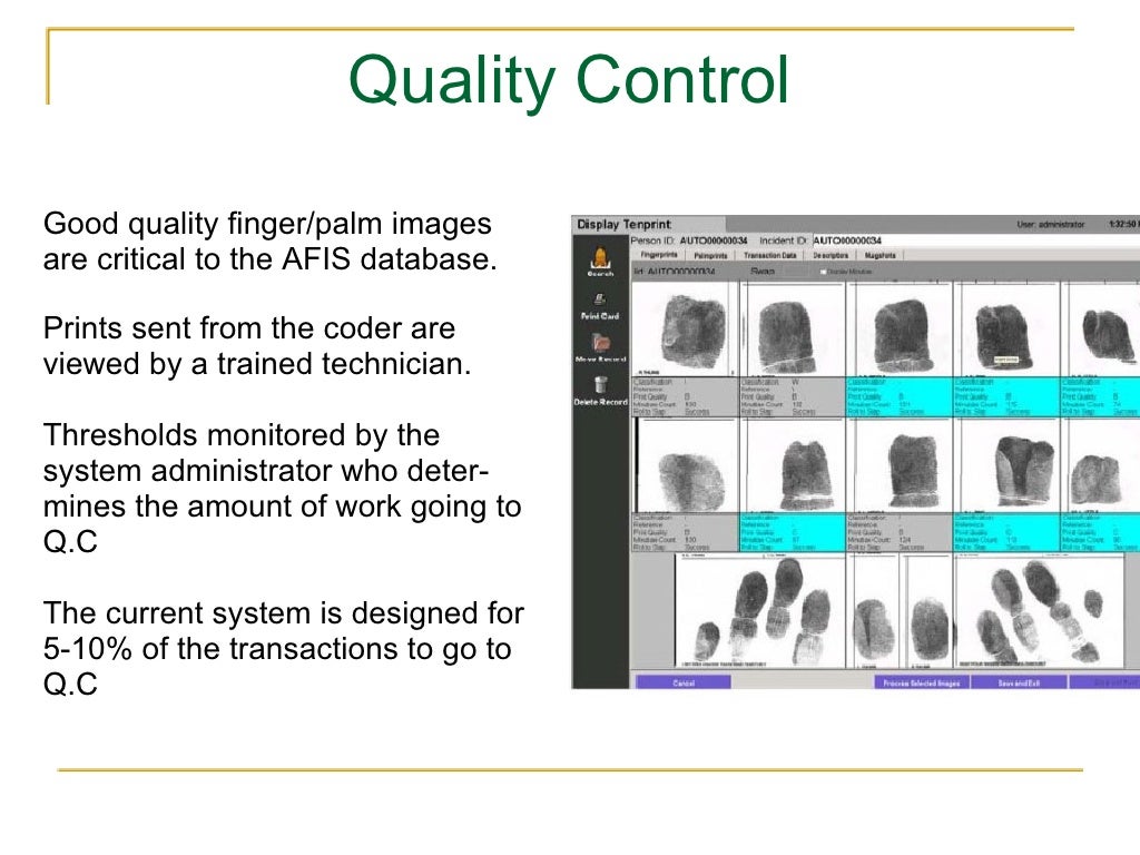 Automated Fingerprint Identification Systems