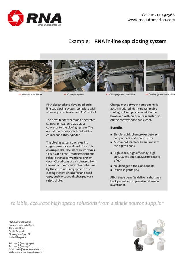 Automated flip top cap closing systems | PDF | Manufacturing Industry ...