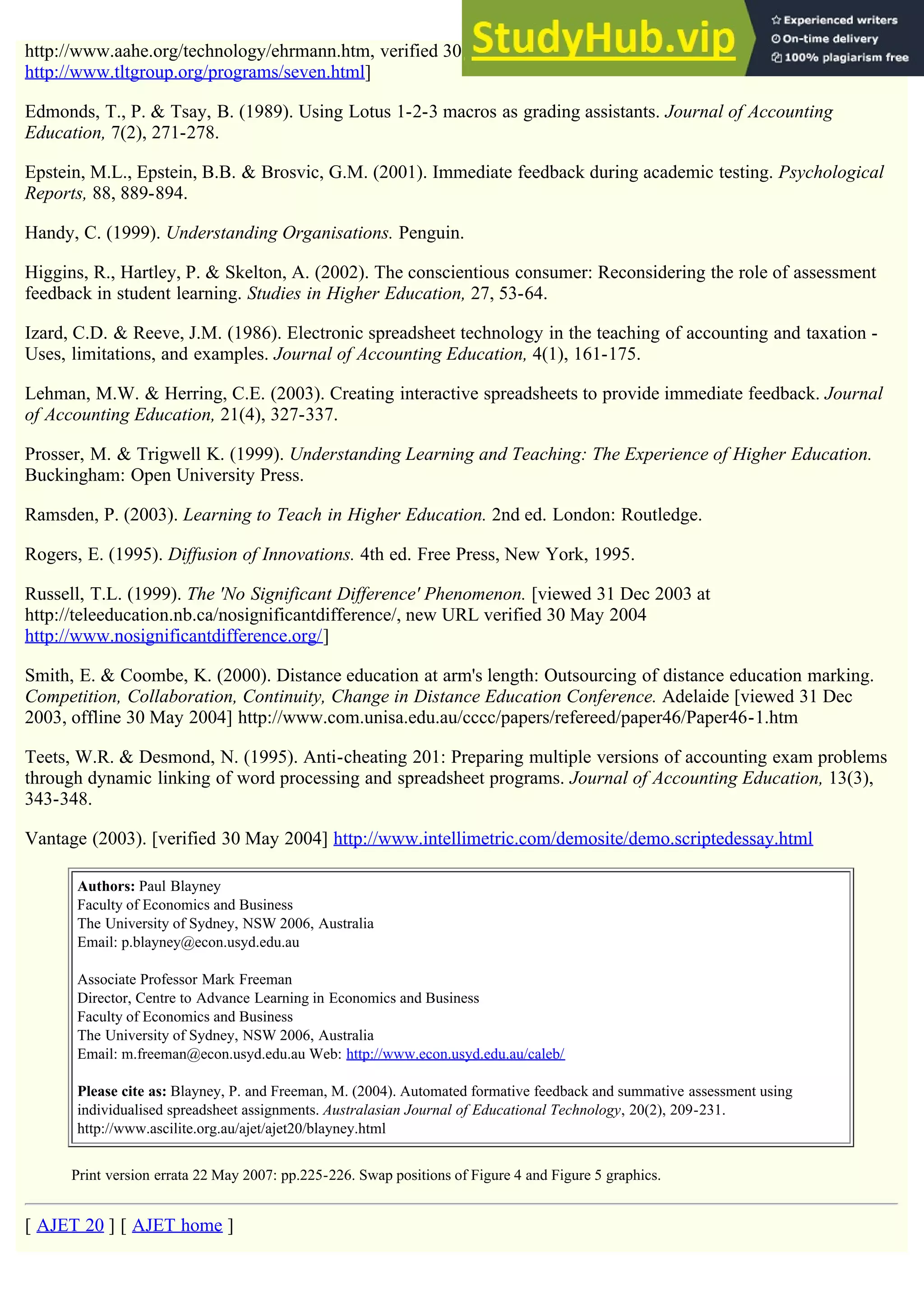 Automated Formative Feedback And Summative Assessment Using ...
