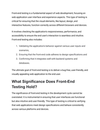 Automated Front End Testing_ Navigating Types and Tools for Optimal Web ...
