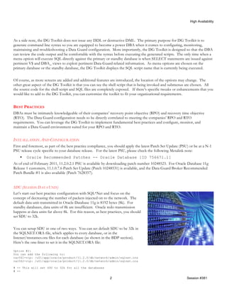 Automate DG Best Practices | PDF | Databases | Computer Software and Applications