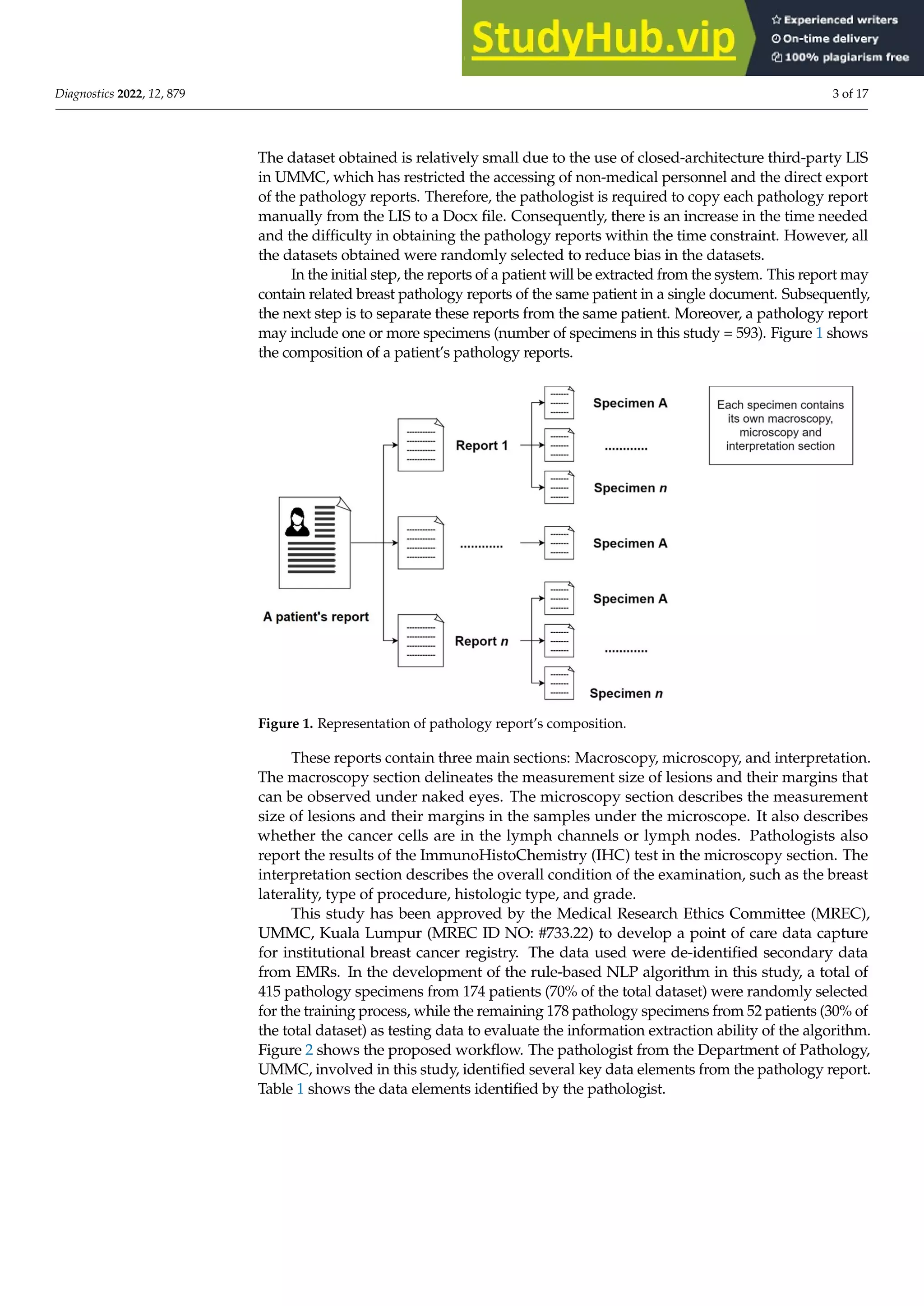 Automated Generation Of Synoptic Reports From Narrative Pathology ...