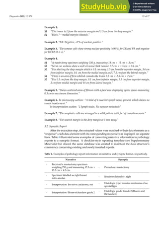 Automated Generation Of Synoptic Reports From Narrative Pathology Reports In University Malaya ...