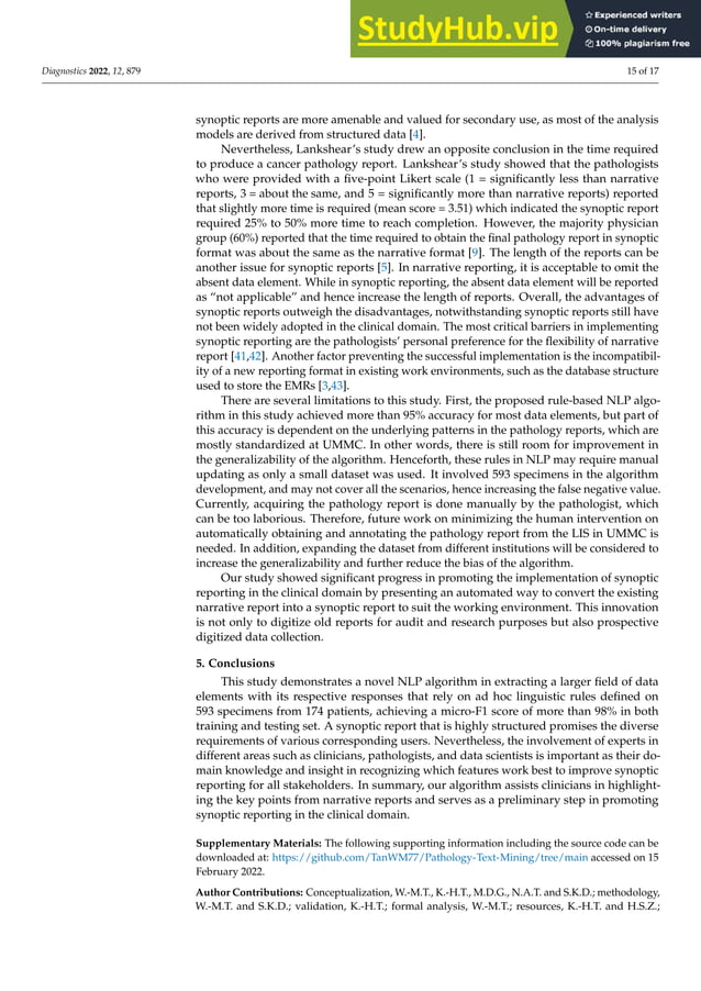 Automated Generation Of Synoptic Reports From Narrative Pathology ...