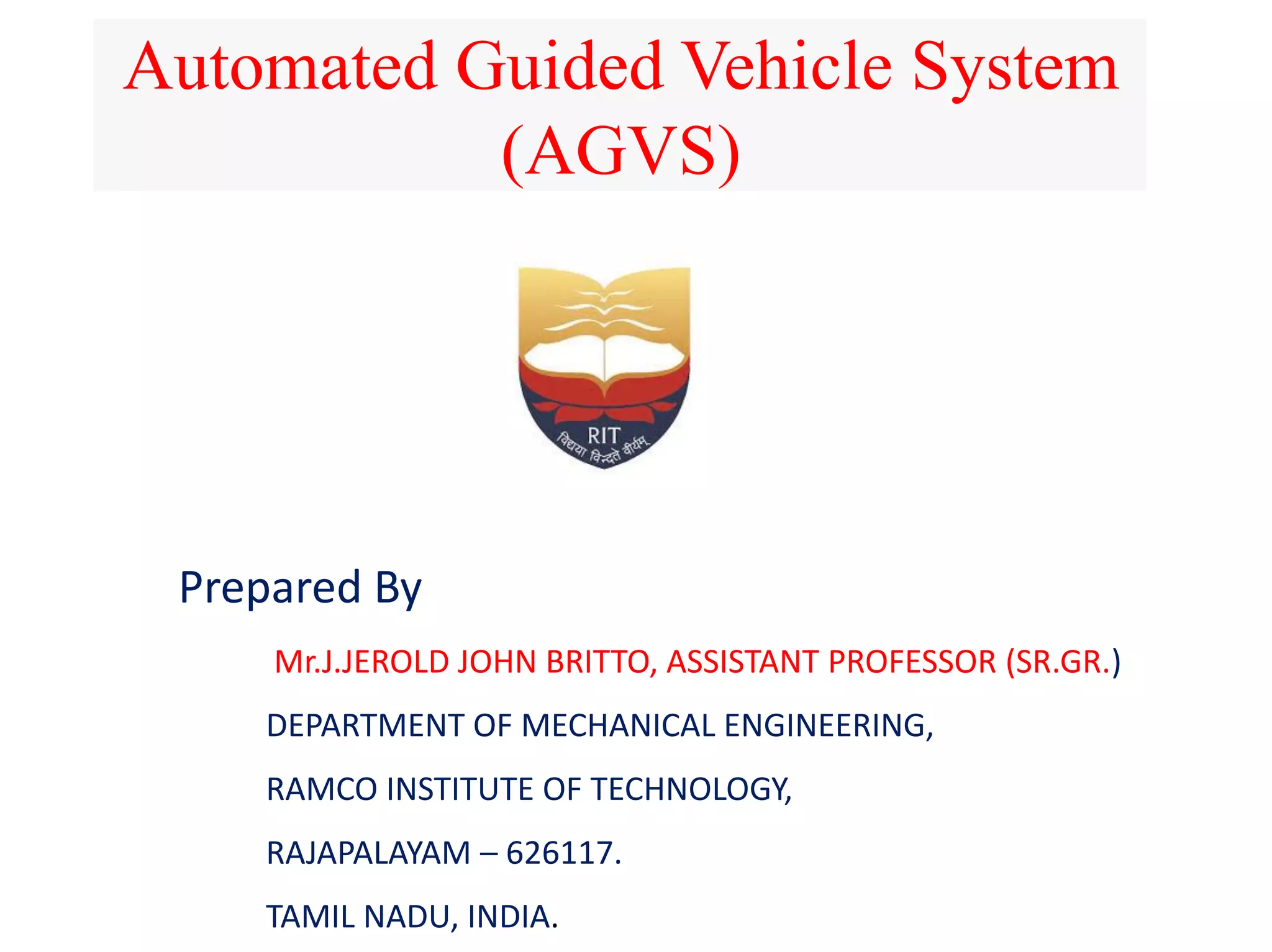 Automated guided vehicle systems (AGVs) | PDF