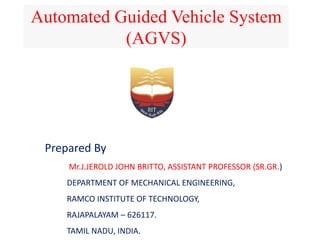 Automated guided vehicle systems (AGVs) | PDF