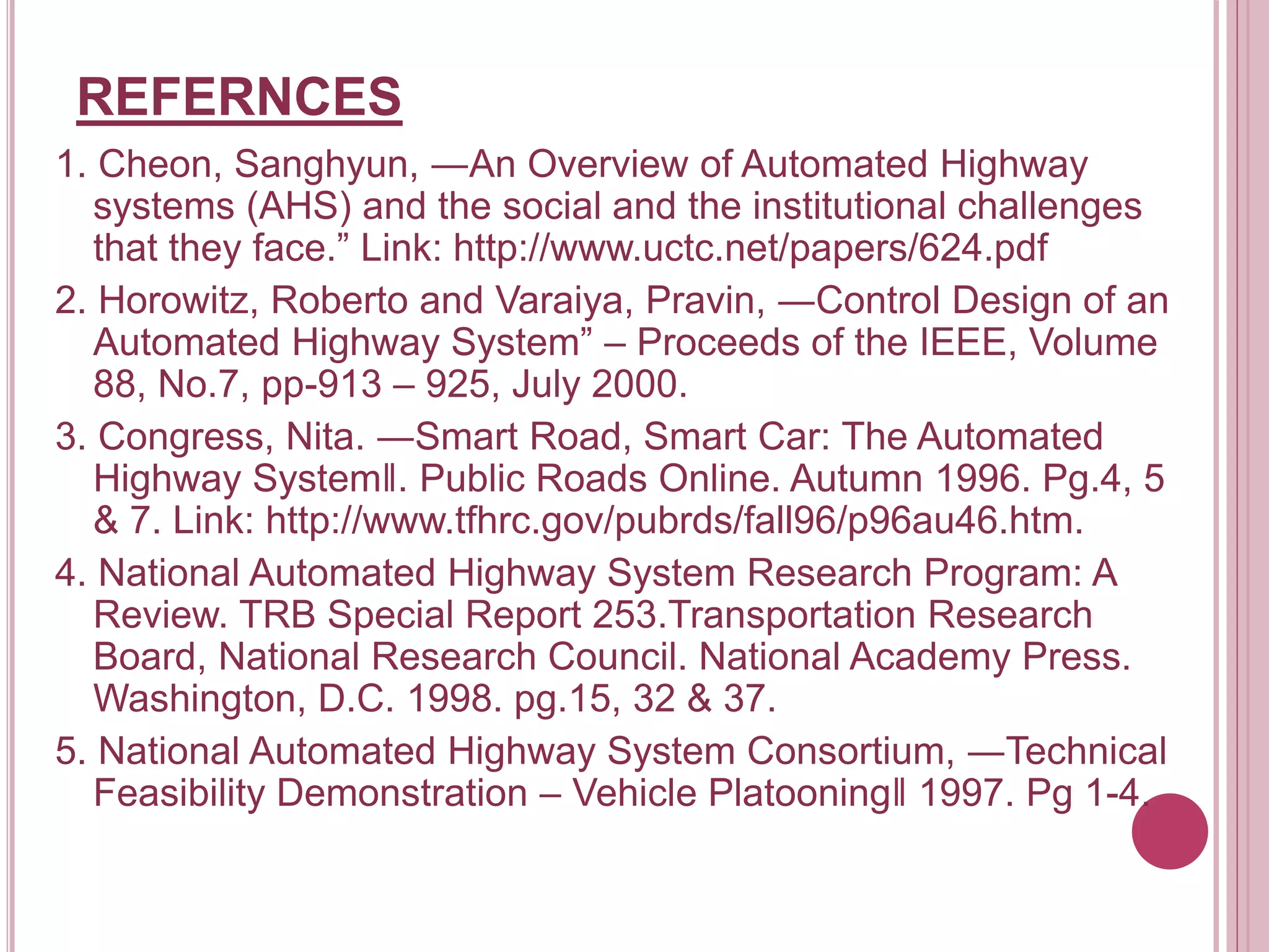 Automated highway systems | PPTX