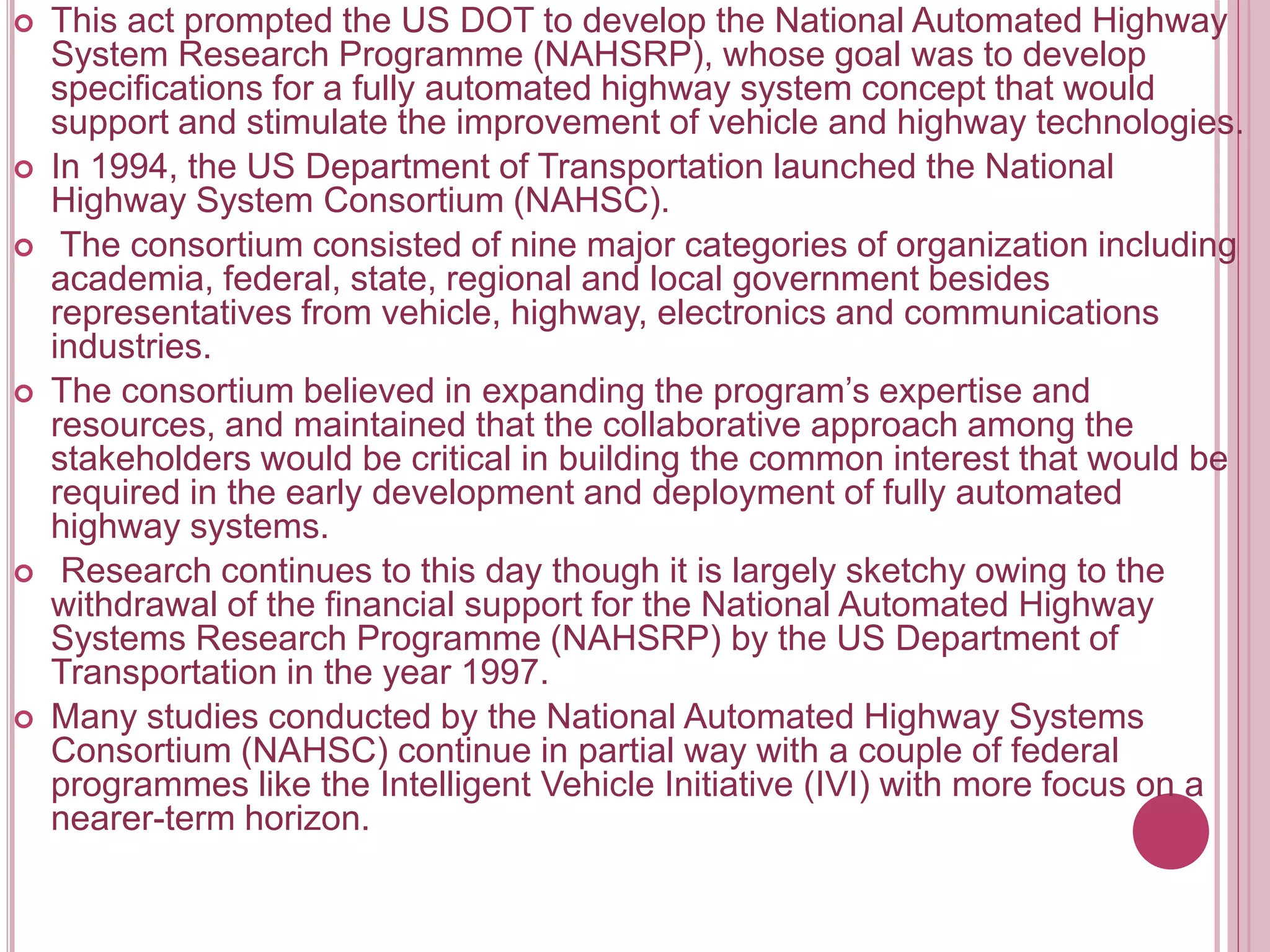 Automated highway systems | PPTX