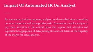 Automated incident response | PDF